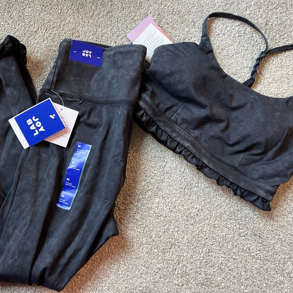 JoyLab | Pants & Jumpsuits | Joy Lab Gray Ruffle Leggings Sports Bra ...